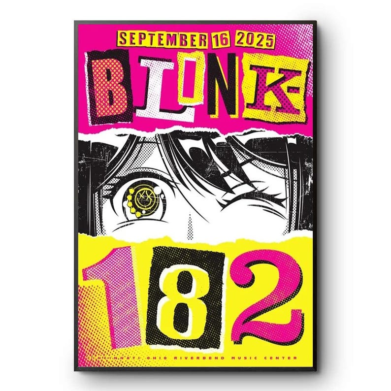 Blink 182 Poster 2025 Riverbend Music Center Cincinnati Concert Print ...