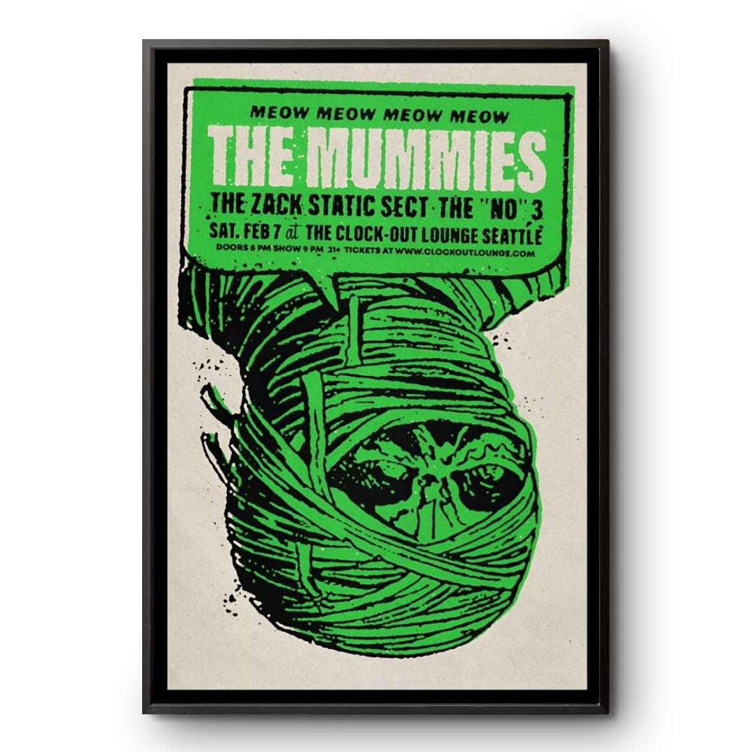 The Mummies Seattle Show Poster Garage Punk Vintage Concert Print - Etsy