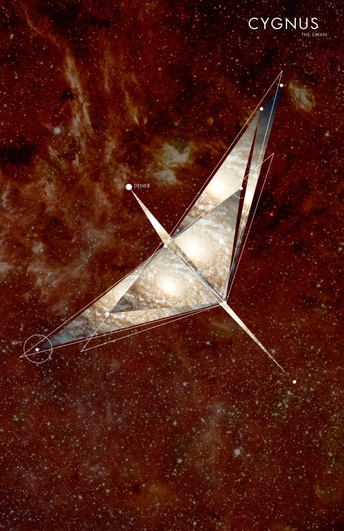 Cygnus Constellation Map Print 11x17 - Etsy