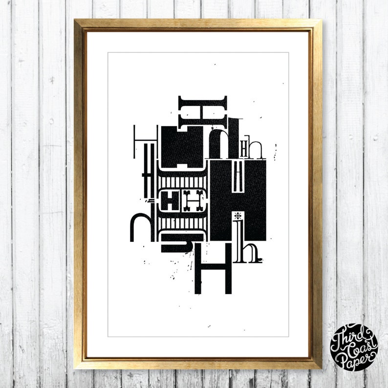Letter H Type Specimen Art Print 11x17 Wall Poster Print - Etsy