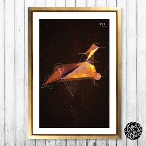 Leo Constellation Map Print (11x17) - Etsy