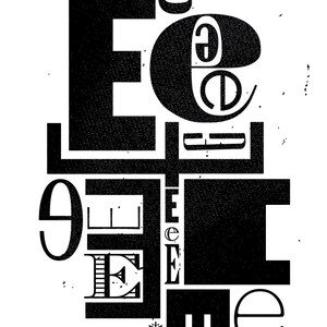 Letter E Type Specimen Art Print - 11x17 Wall Poster - Etsy