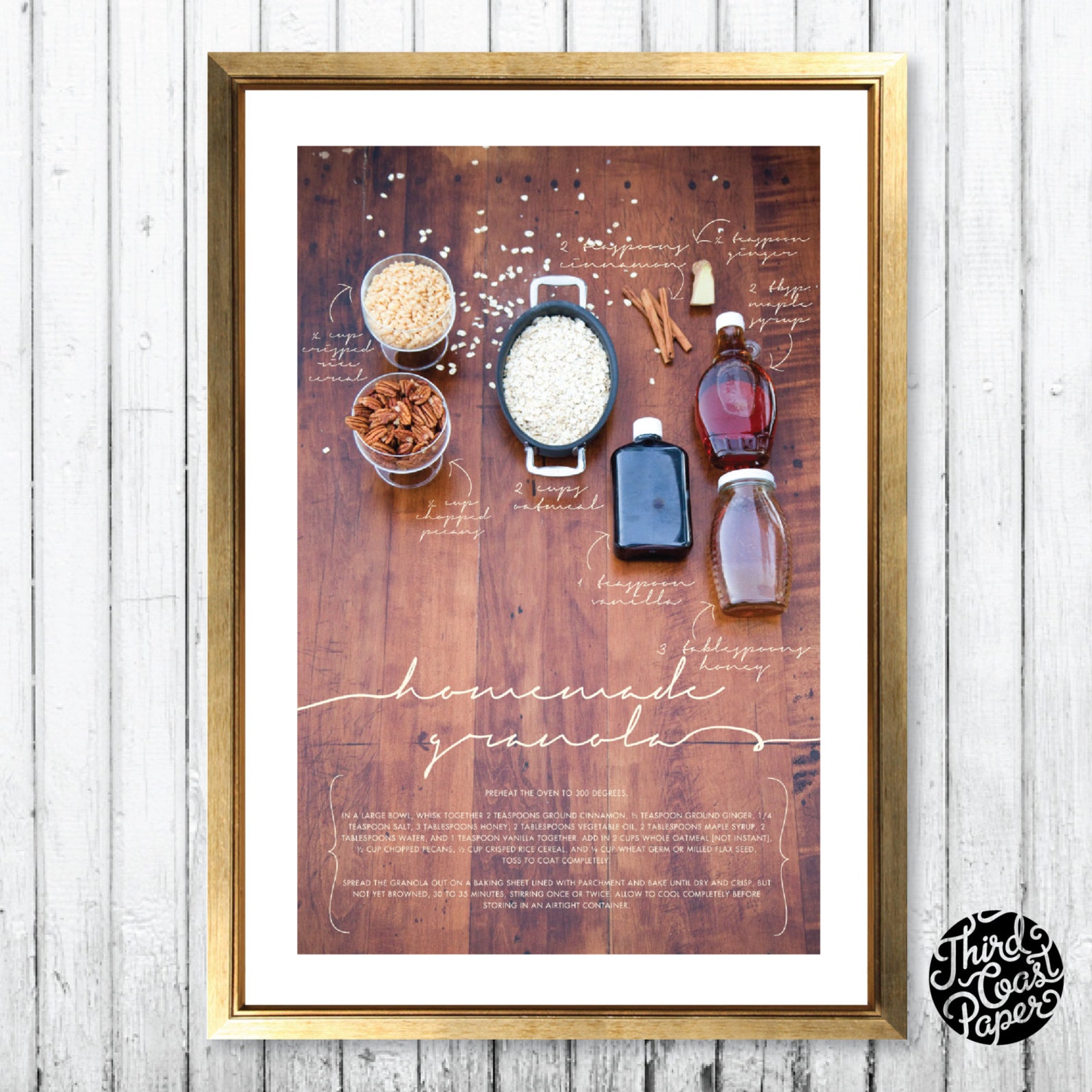 Homemade Granola Recipe Art Print | Etsy