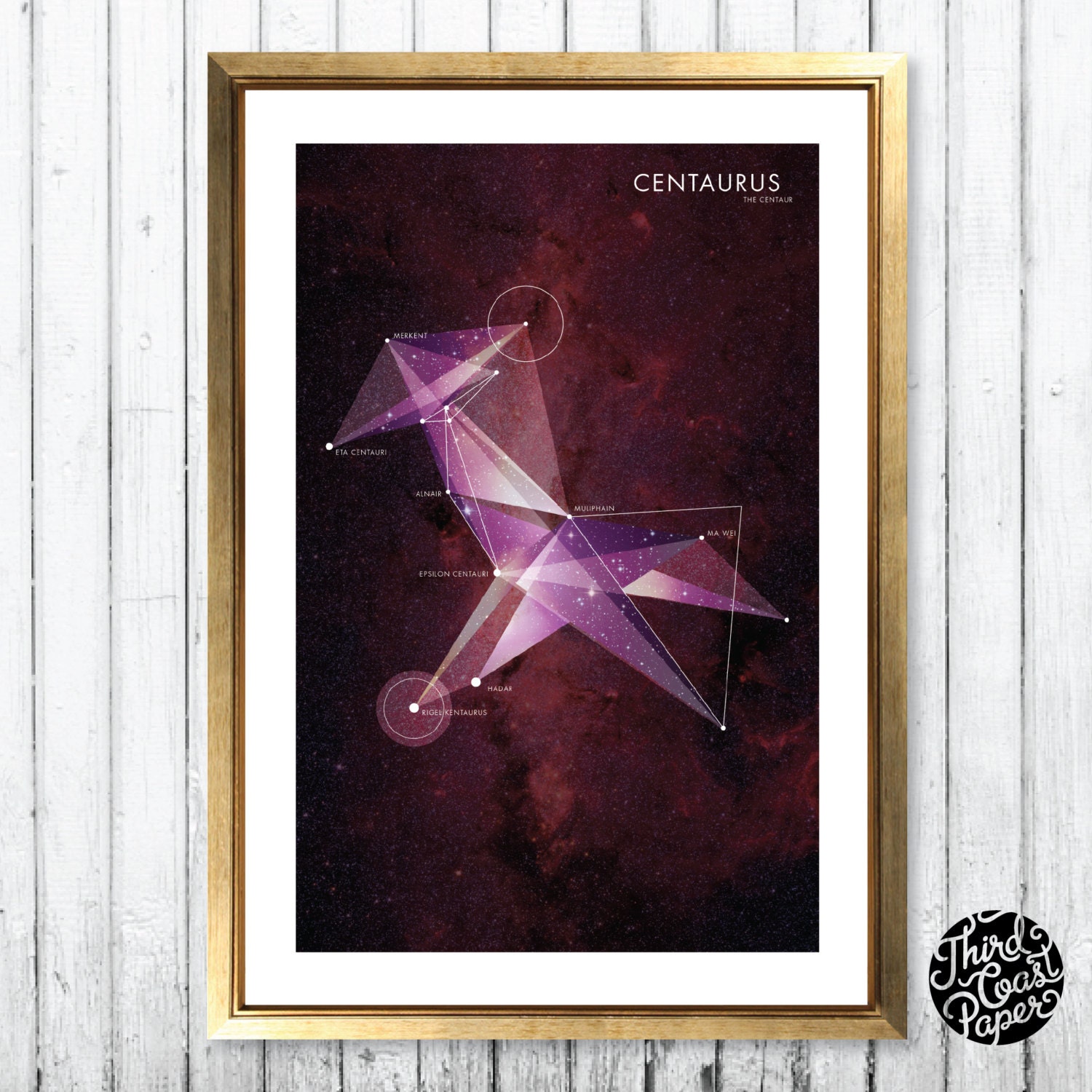 Centaurus Constellation Map Print 11x17 - Etsy