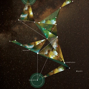 Hercules Constellation Map Print (11x17) - Etsy