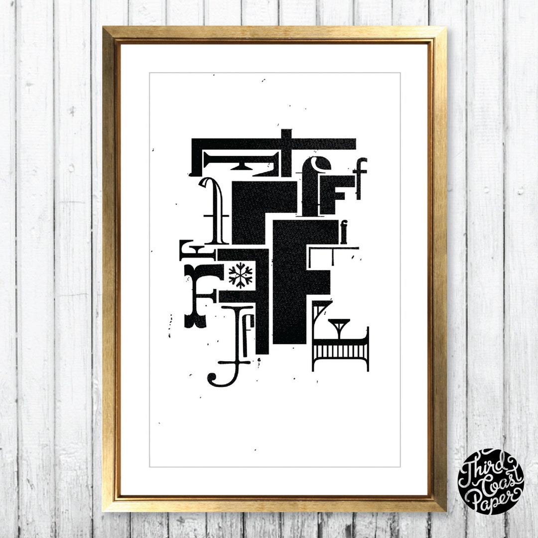 Letter F Type Specimen Art Print - 11x17 Wall Poster - Etsy