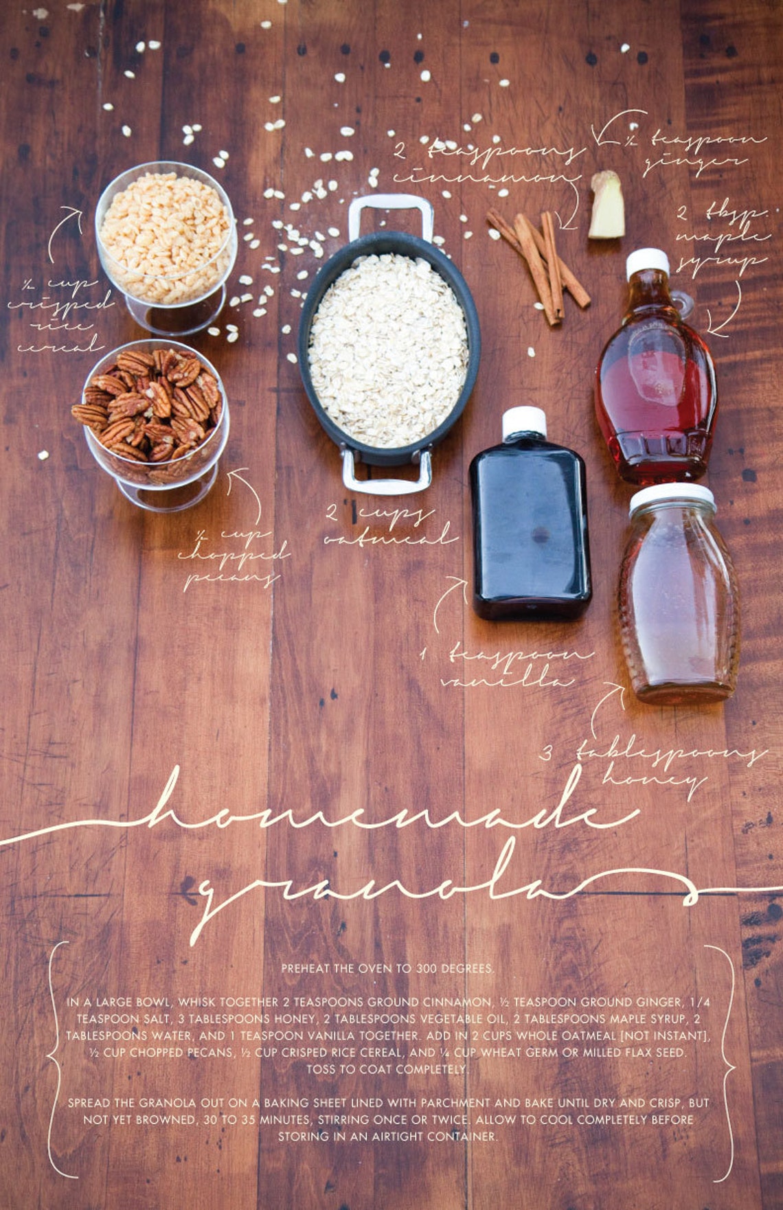 Homemade Granola Recipe Art Print | Etsy
