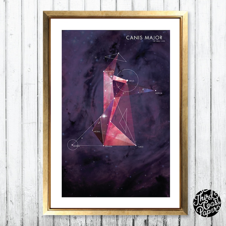 Canis Major Constellation Map Print 11x17 - Etsy
