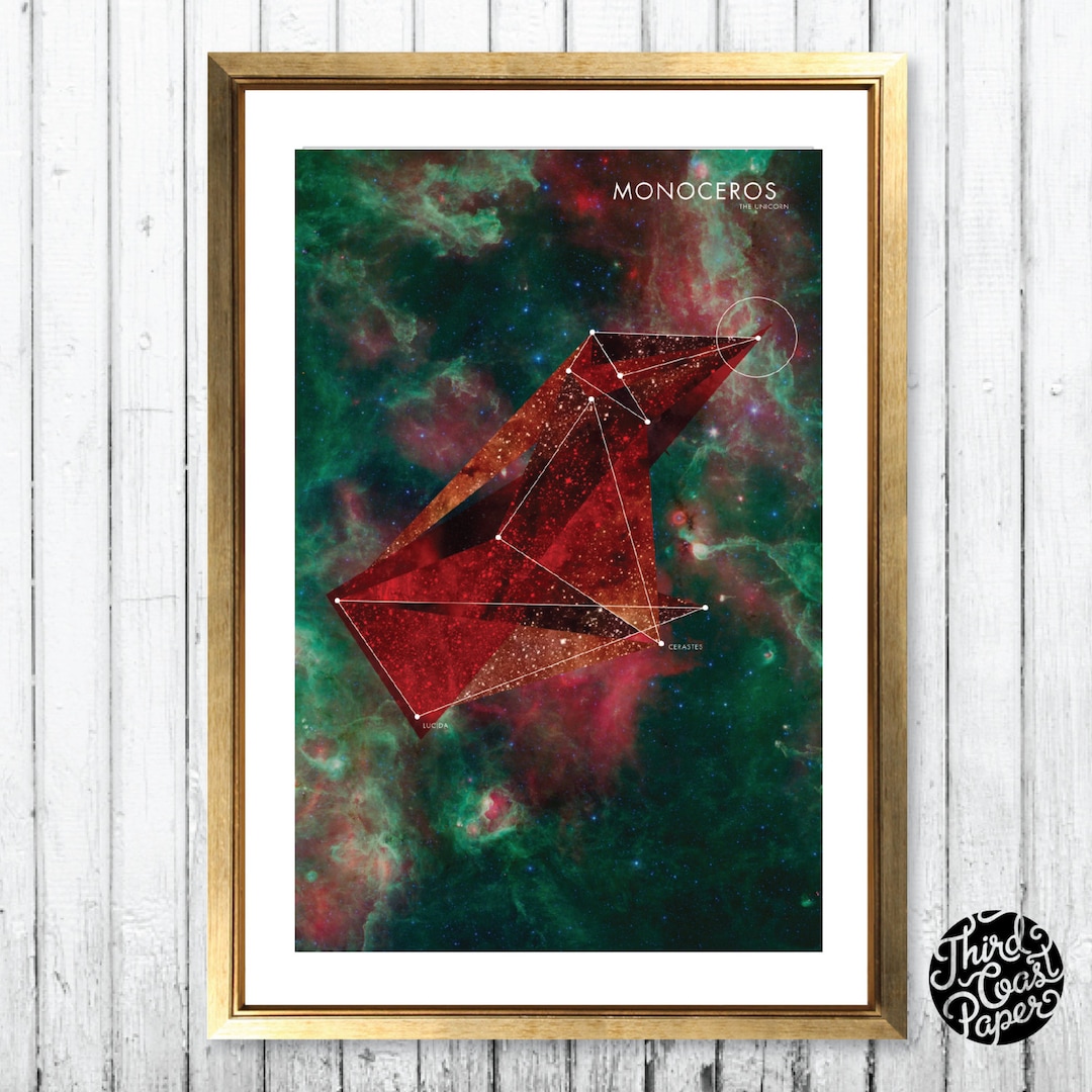Monoceros Constellation Map Print (11x17) - Etsy