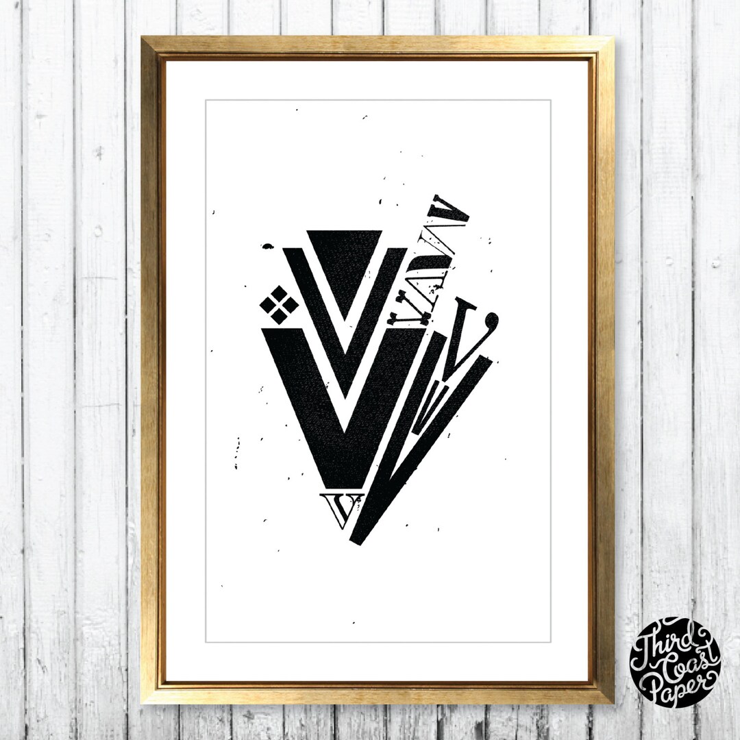 Letter V Type Specimen - 11x17 Art Print - Etsy