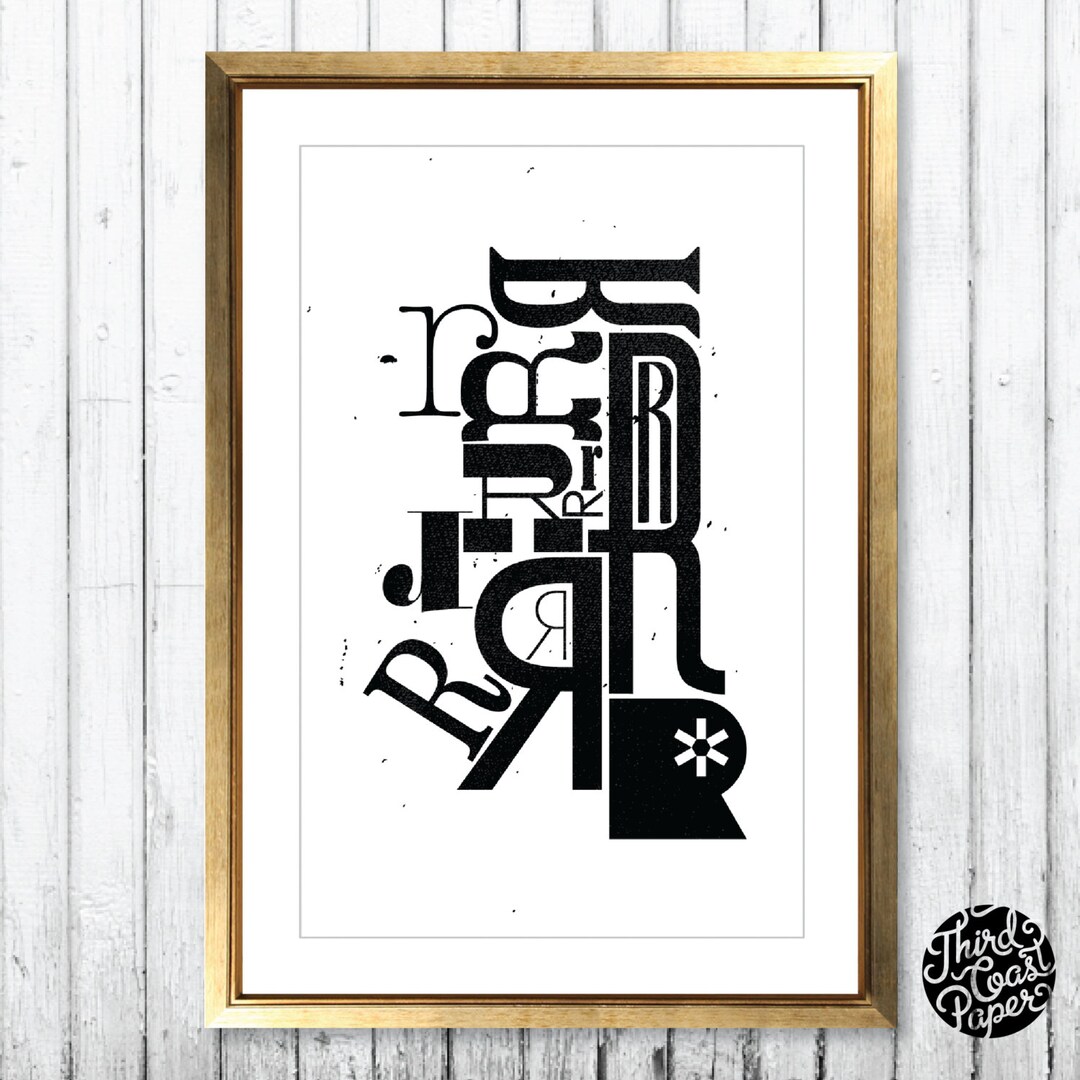 Letter R Type Specimen - 11x17 Art Print - Etsy