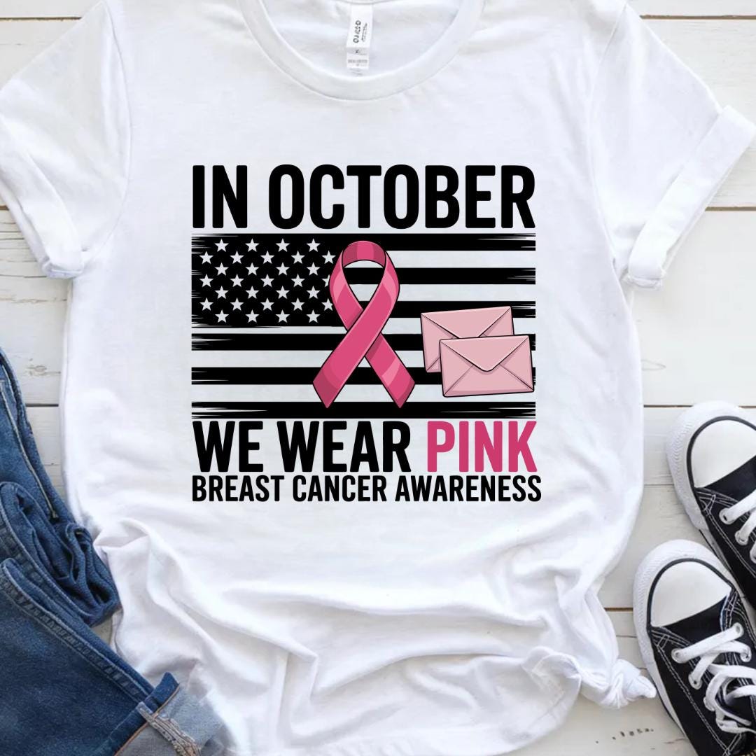 In October We Wear Pink PNG | Postal Worker Sublimation Design | Breast ...