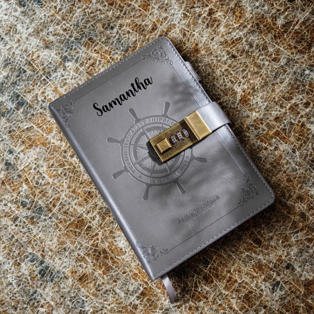 Personalized Leather Journal, Password Lock Journal, Custom Notebook ...