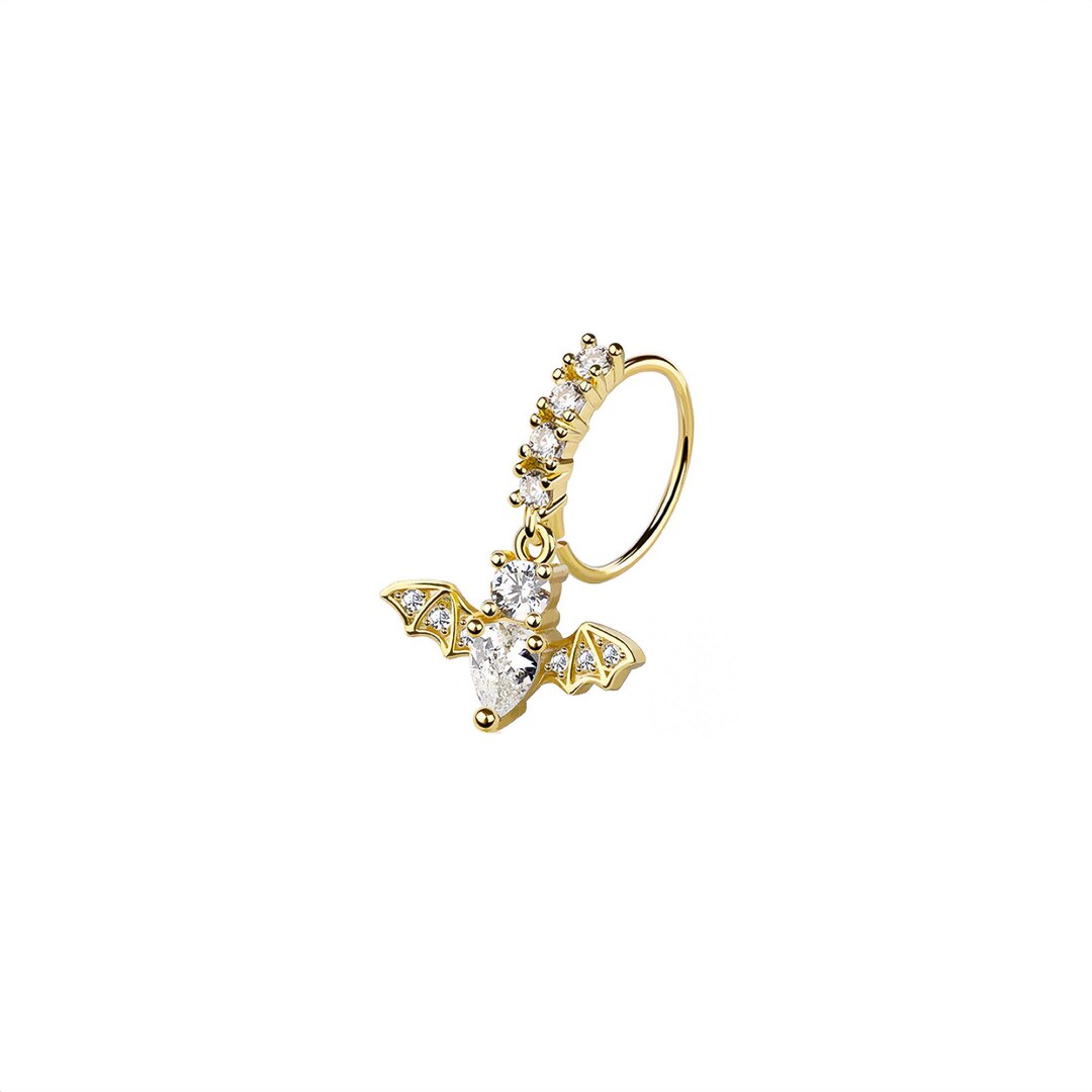 Bat Dangle Nose Ring – 316L Surgical Steel – Cute Bat Nose Hoop ...