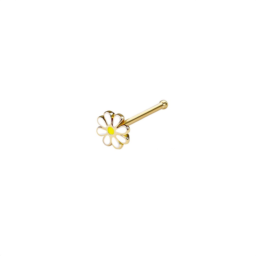 Daisy Flower Nose Bone Stud – 316L Surgical Steel - Dainty Flower Nose ...