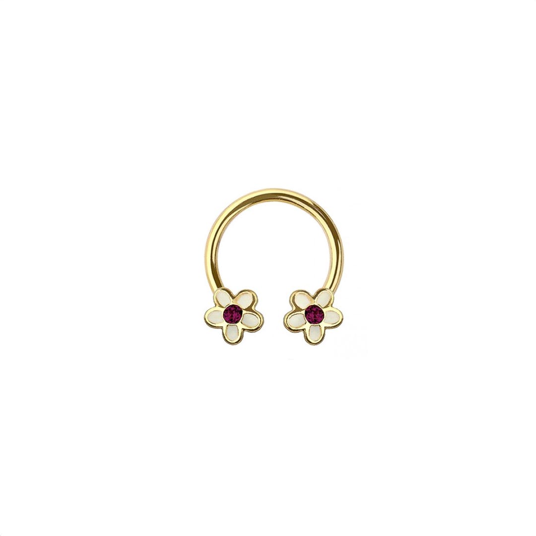 Daisy Septum Ring – 316L Surgical Steel – Dainty Nose Piercing Jewelry ...