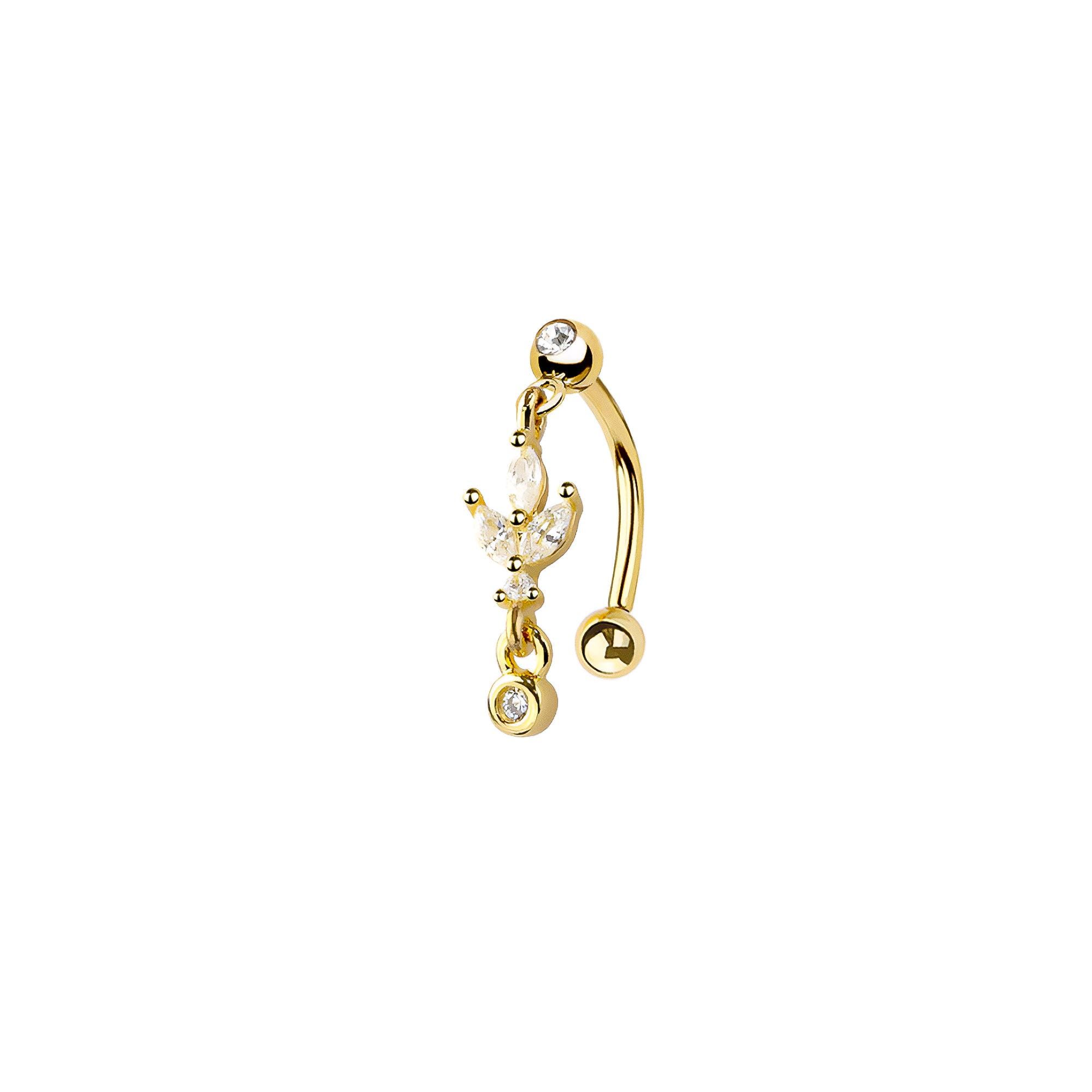 Marquise Curved Barbell - Rook Earring - Eyebrow Ring - Daith Earring ...