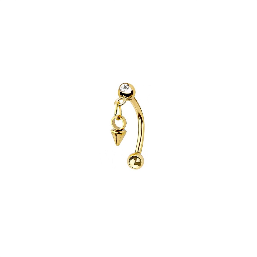 Spike Curved Barbell - Rook Earring - Eyebrow Ring - Daith Earring ...