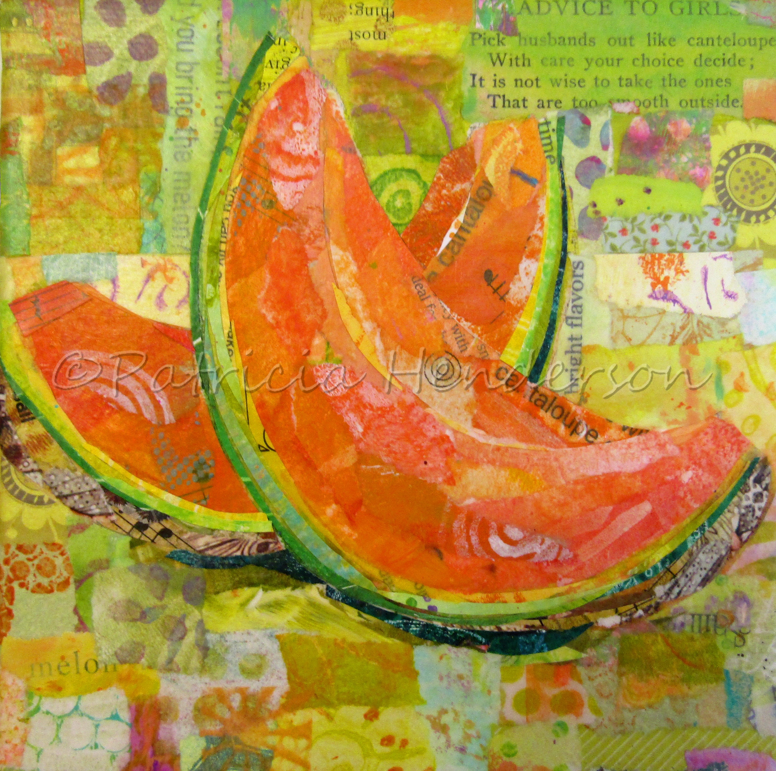 Fruit Paper Collage Evita Tezeno | Colorful Abstract Modern Geometric