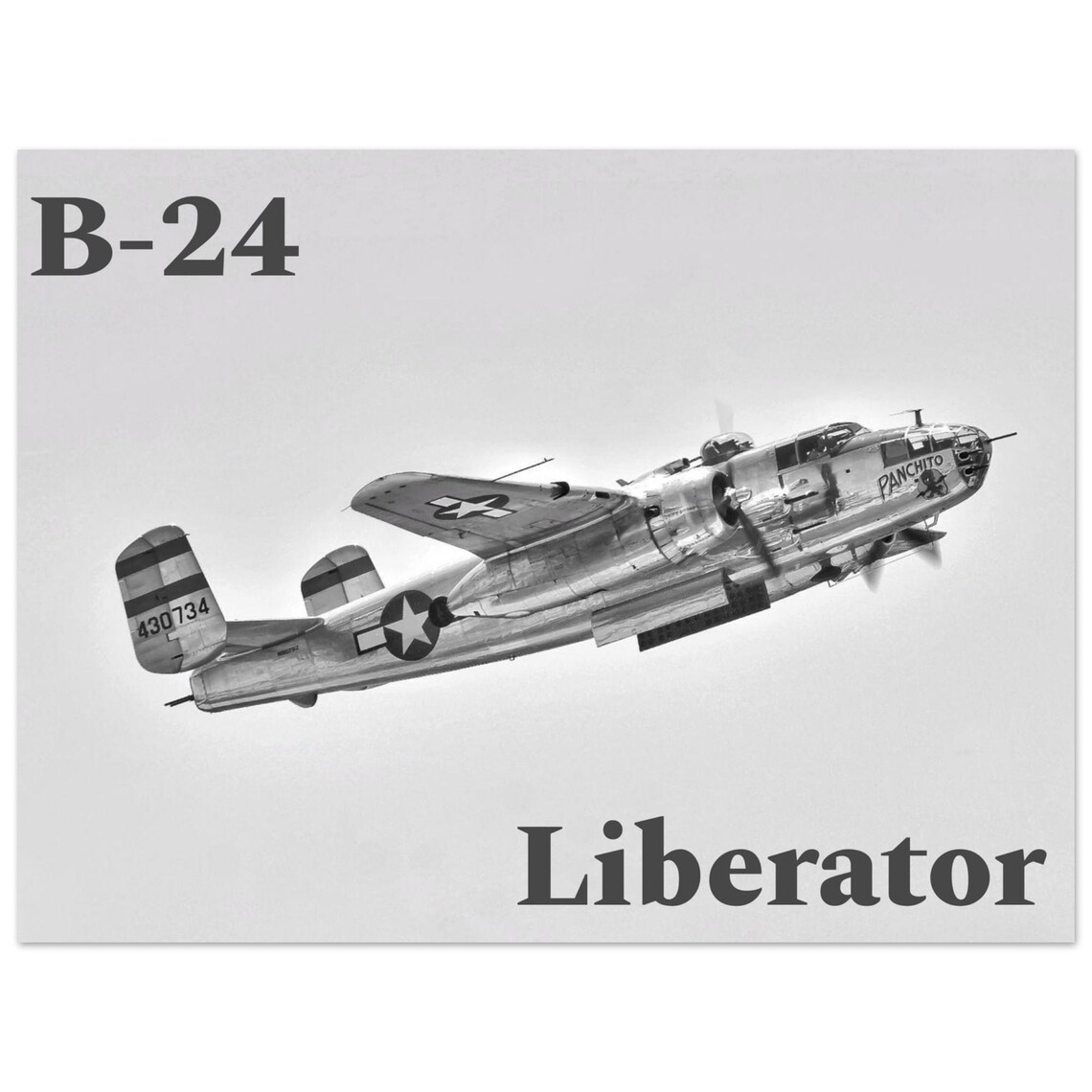 B-24 Liberator Poster – WWII Bomber Plane Wall Art, Aviation Decor ...