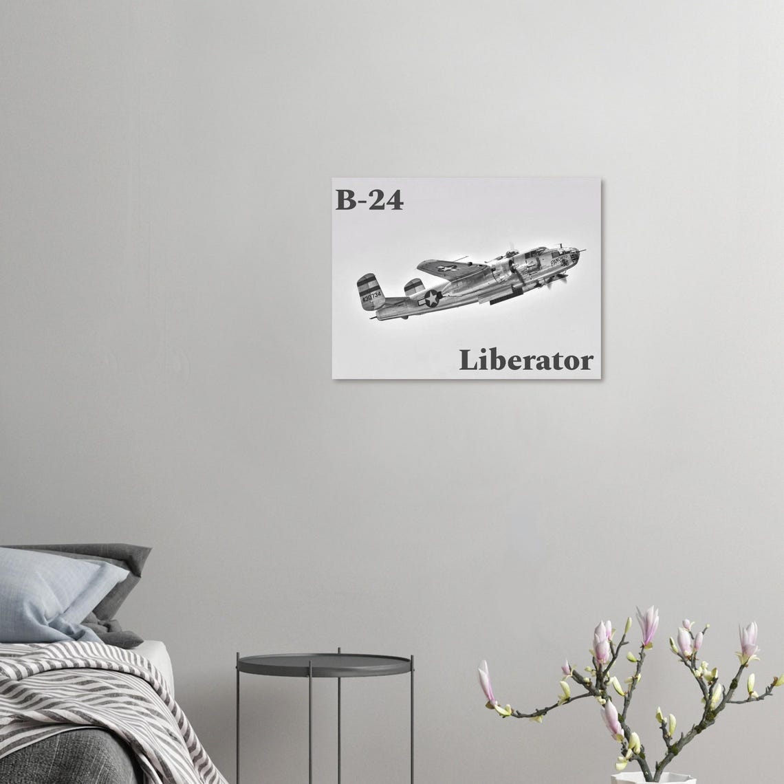 B-24 Liberator Poster – WWII Bomber Plane Wall Art, Aviation Decor ...