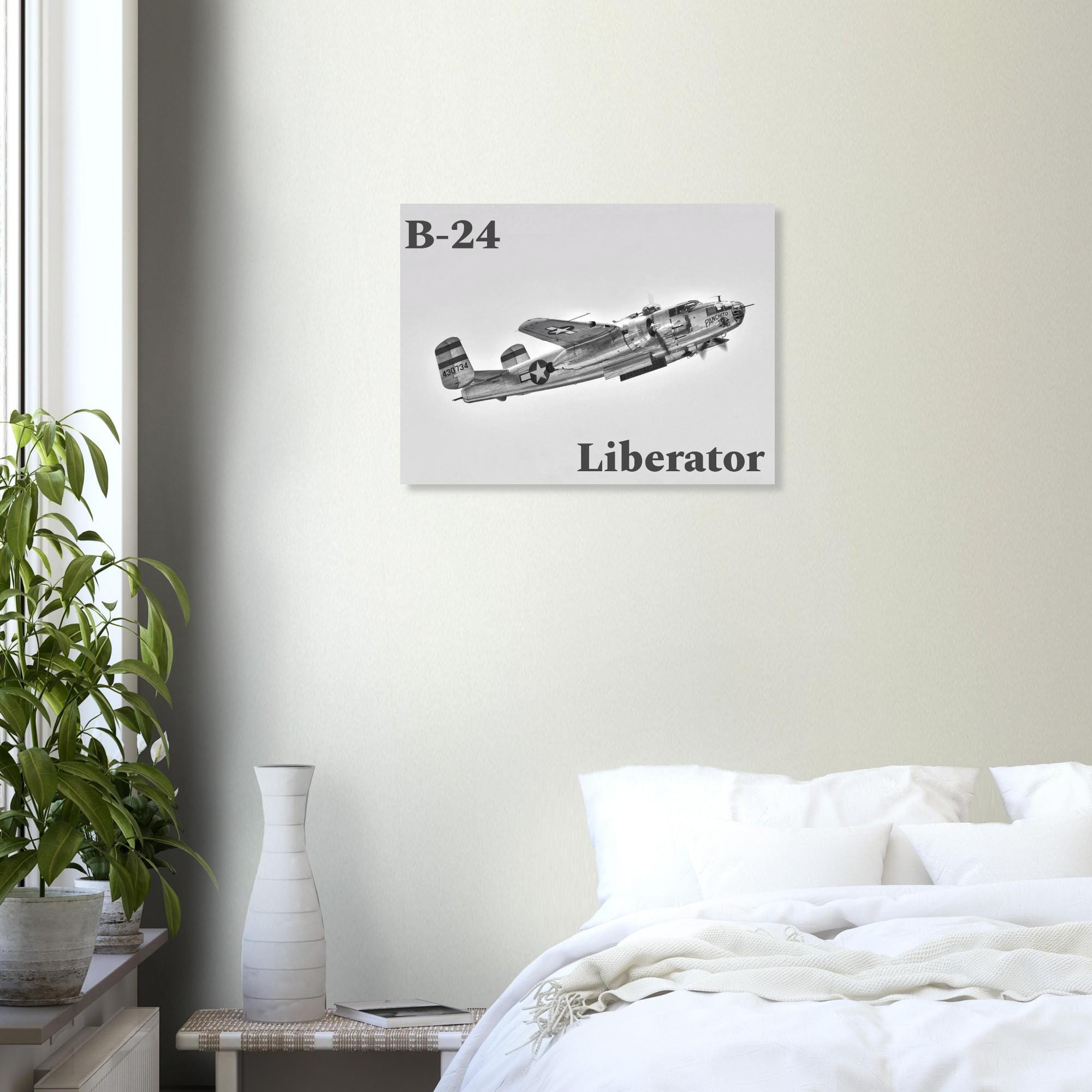 B-24 Liberator Poster – WWII Bomber Plane Wall Art, Aviation Decor ...