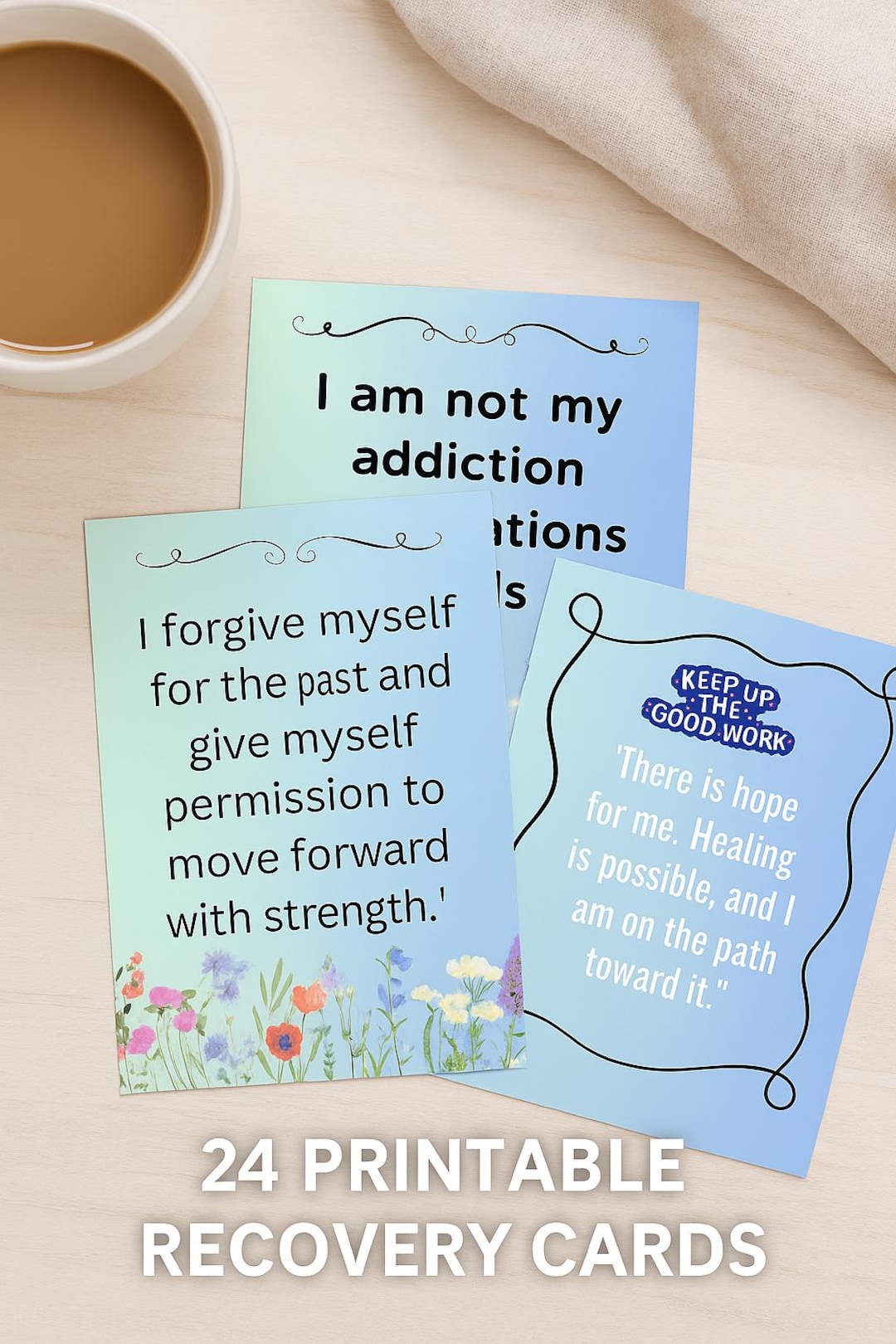 I Am Not My Addiction Affirmation Cards 26 Printable Recovery Cards ...
