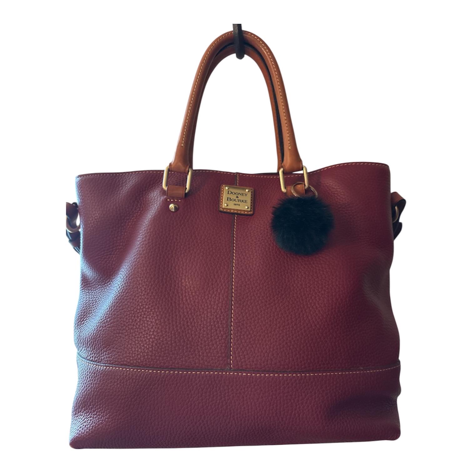 Dooney & Bourke Chelsea Burgundy Pebbled Leather Two Way Bag - Etsy