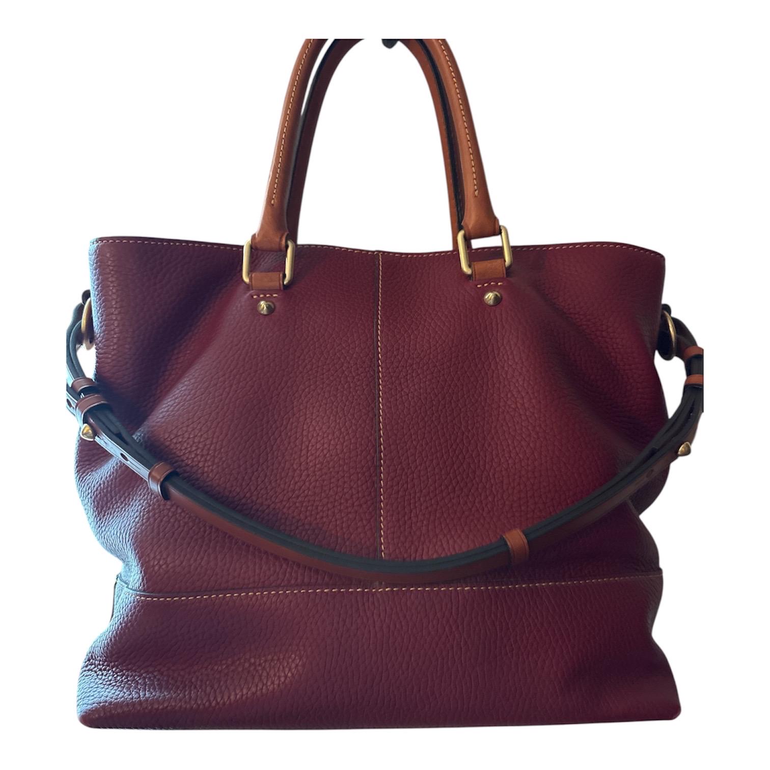 Dooney & Bourke Chelsea Burgundy Pebbled Leather Two Way Bag - Etsy