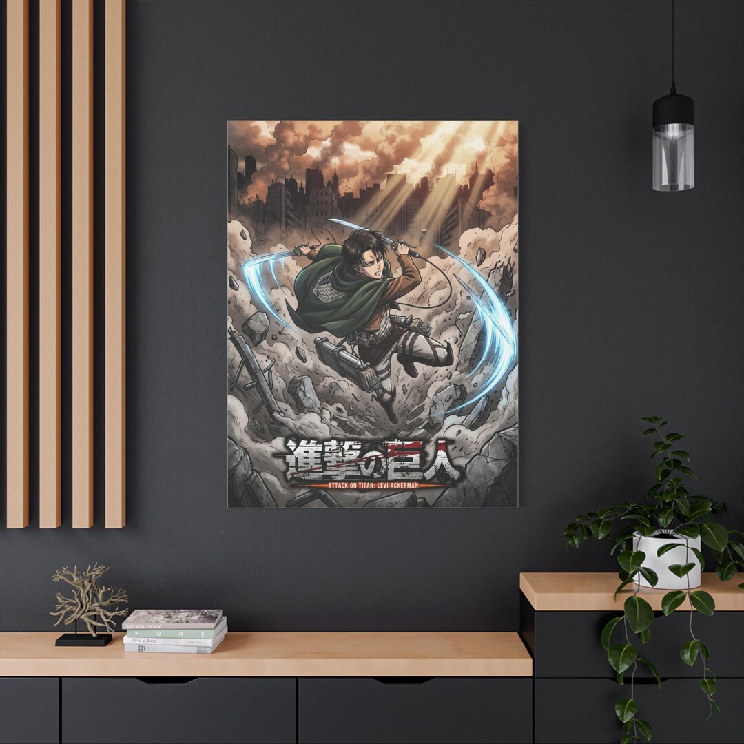 Levi Ackerman Anime Canvas Wall Art | ODM Gear Action Scene - Etsy