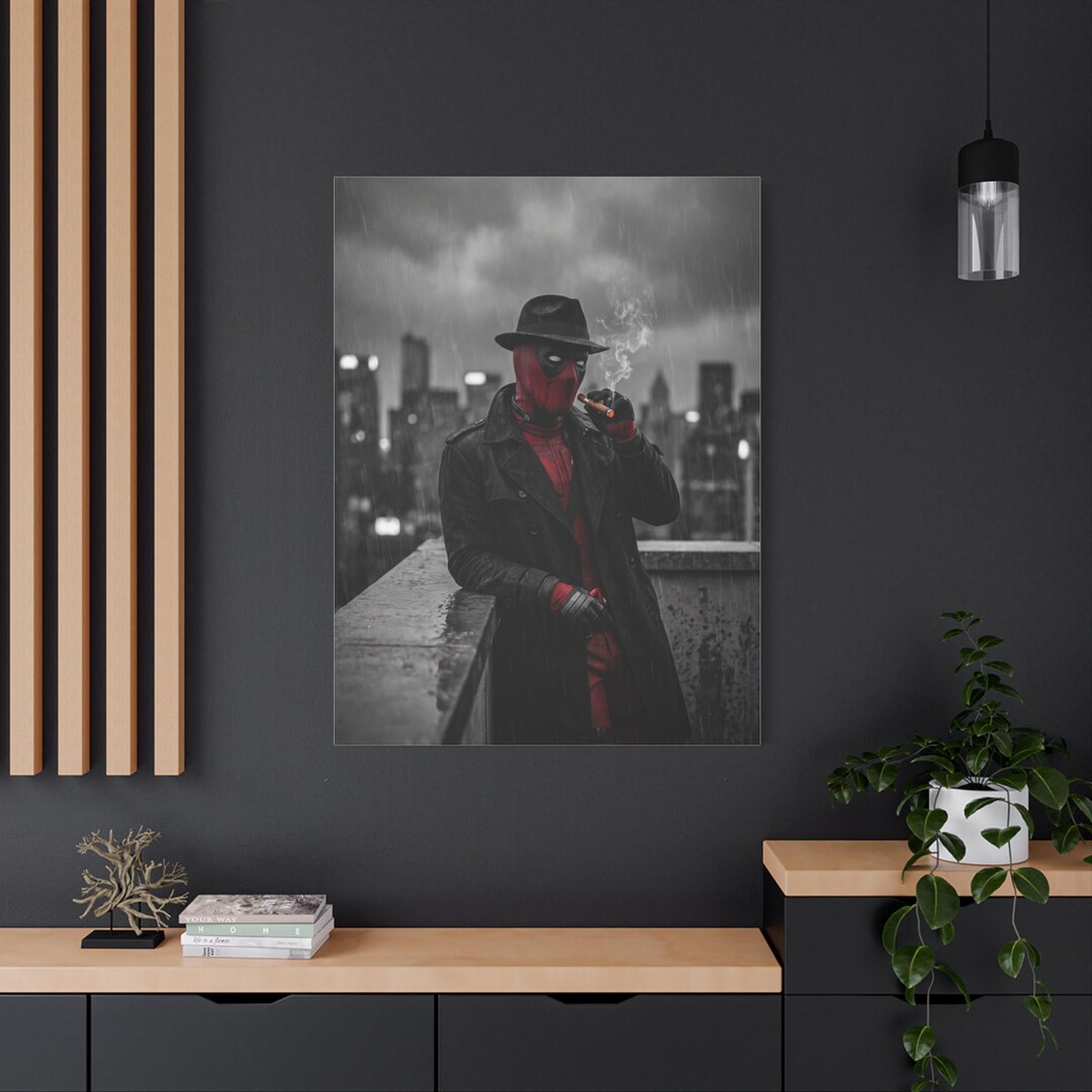 Deadpool | Noir Rooftop Sentinel in Rain-soaked Shadows - Etsy
