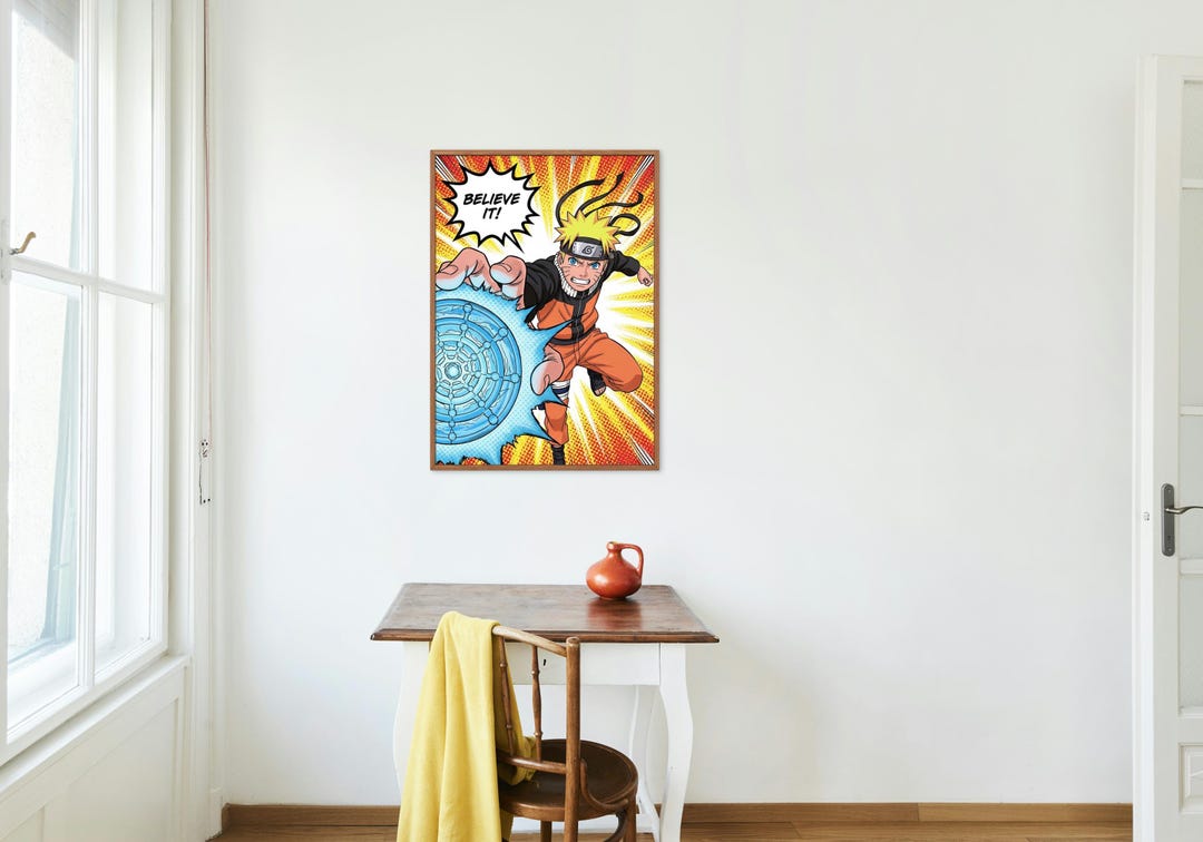 Naruto Rasengan Comic Poster | Bold Action Lines, Halftone Texture ...