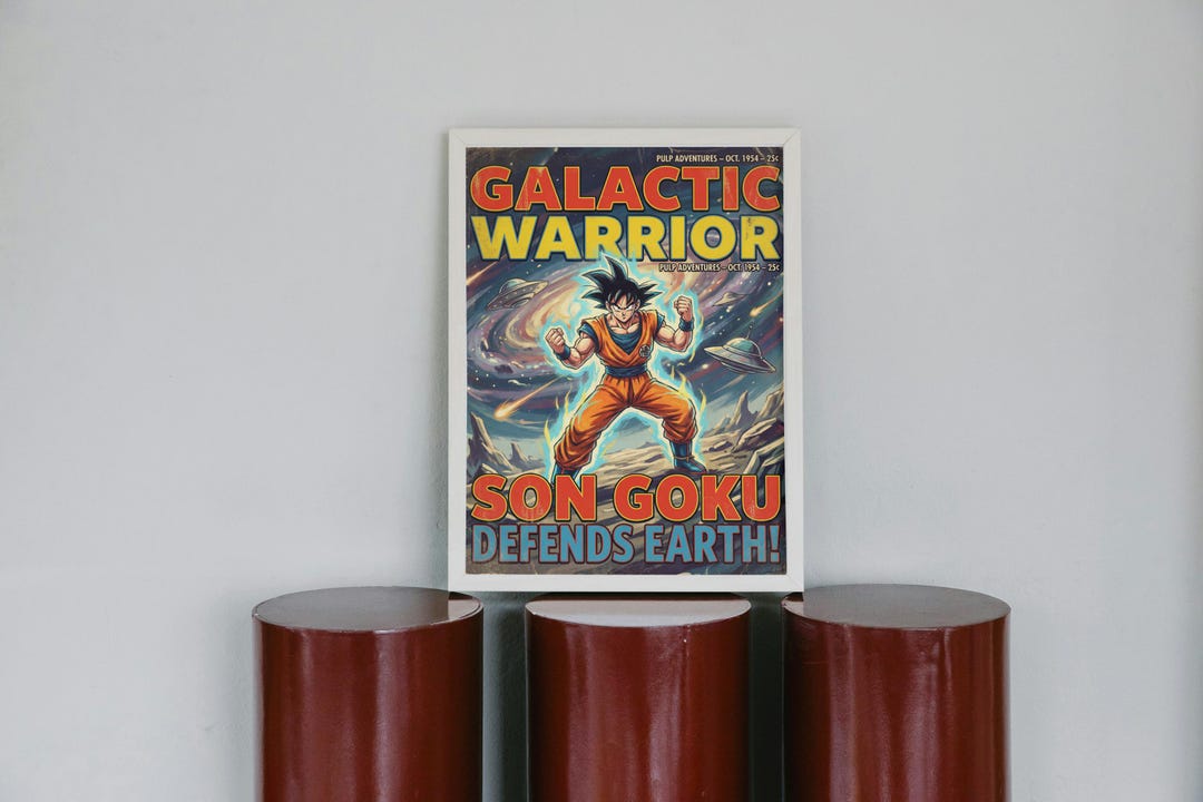 Galactic Warrior Son Goku Vintage Comic Poster - Etsy