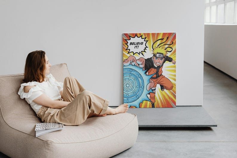 Naruto Rasengan Comic Poster | Bold Action Lines, Halftone Texture ...