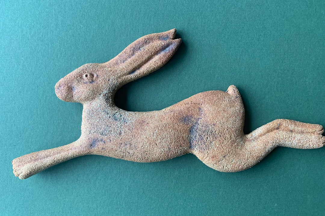 Stoneware Ceramic Pottery Hare Sculpture Wall Decoration - Etsy