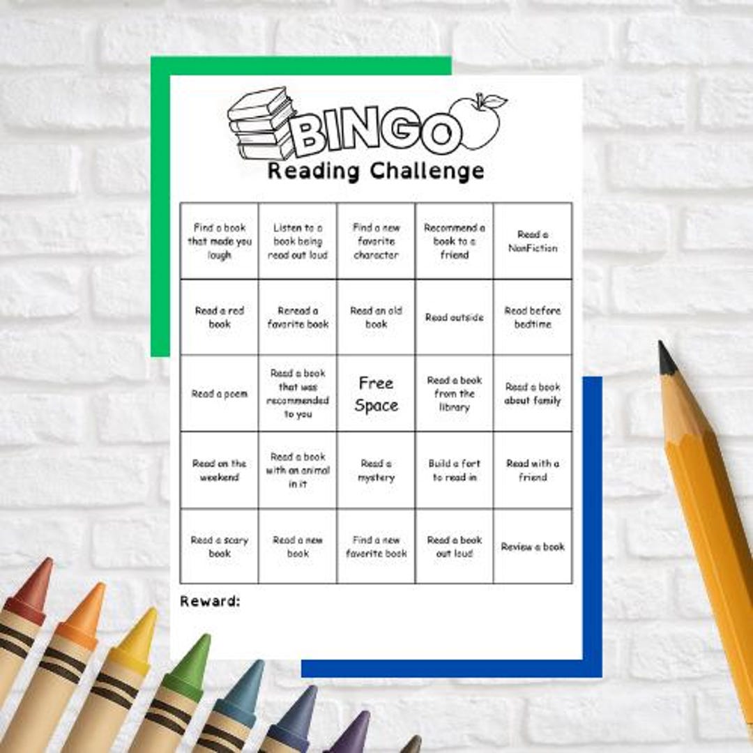 Kids Bingo Reading Challenge, Kids Reading Challenge, Reading Reward ...