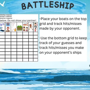 Spanish Battleship Game – Pasatiempos | Printable Speaking Activity ...