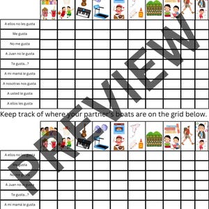 Spanish Battleship Game – Pasatiempos | Printable Speaking Activity ...