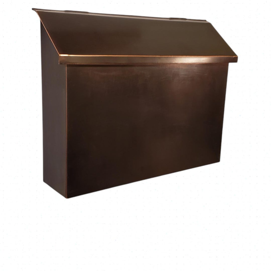 Large Flush Mount Copper Mailbox Wall Mount Mailbox Solid Copper Hand ...