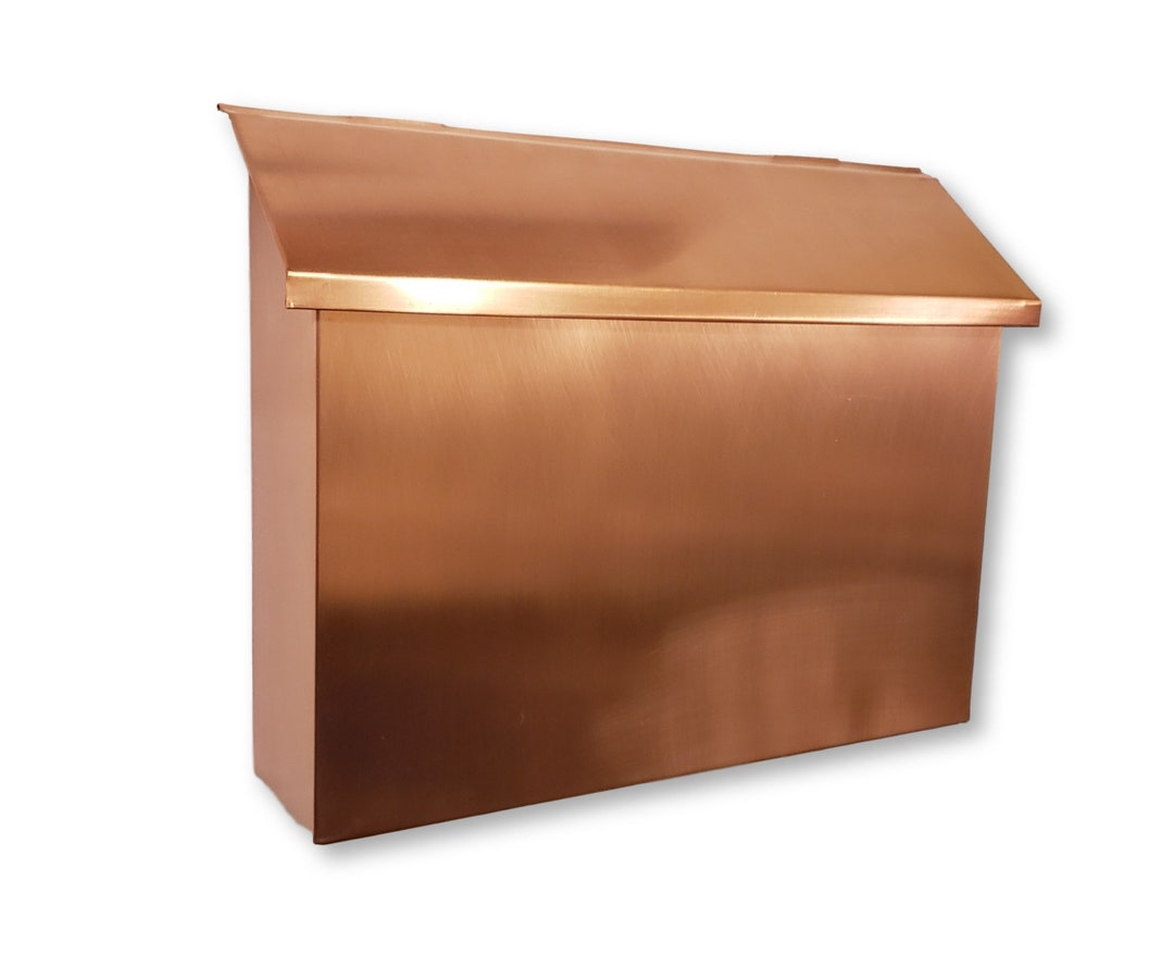 Large Flush Mount Copper Mailbox Wall Mount Mailbox Solid Copper Hand ...