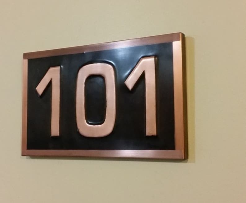 Real Patina Copper Address Plaque House Numbers Copper House - Etsy
