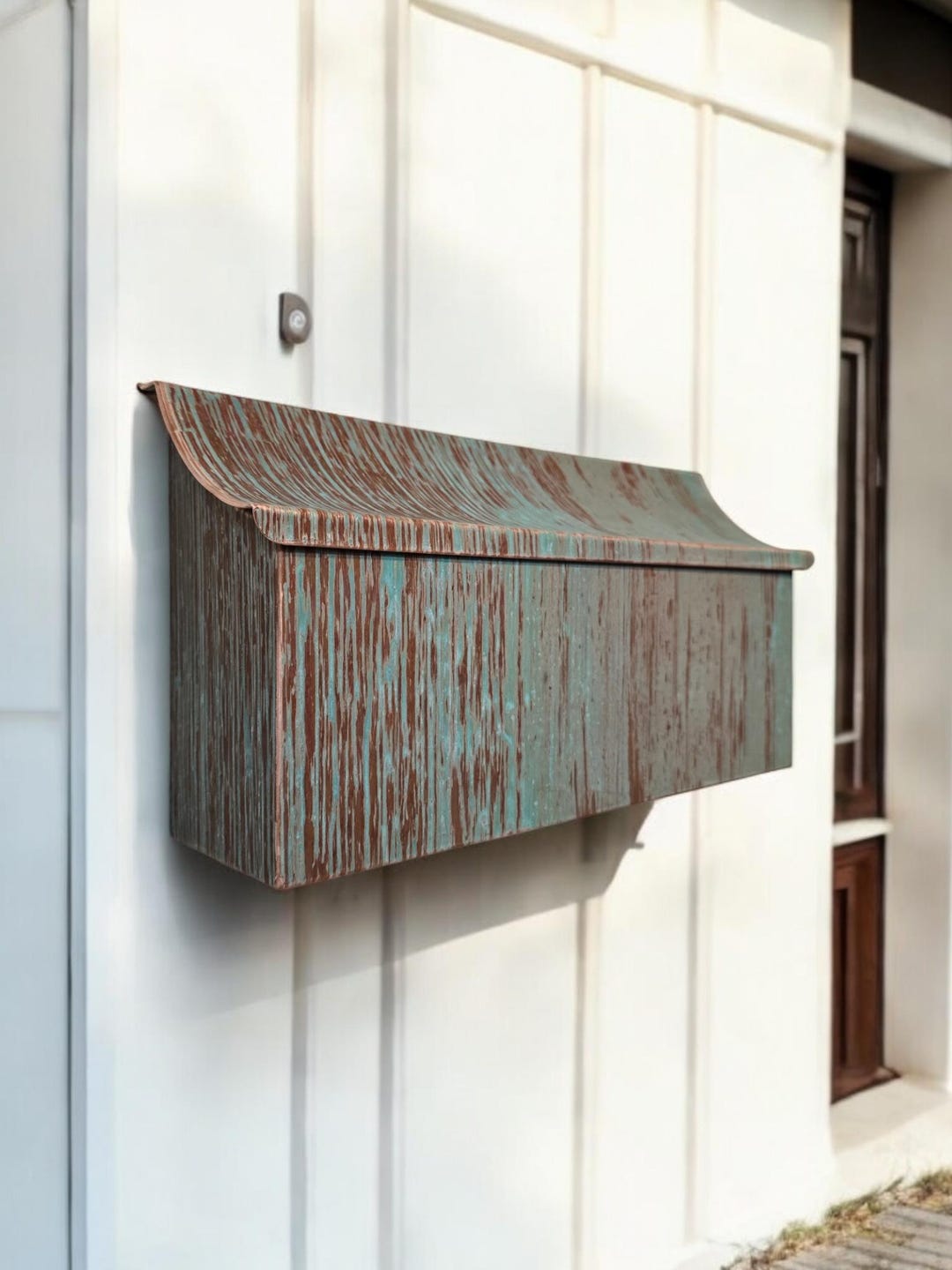 FLUSH MOUNT Green Patina Copper Mailbox - Etsy