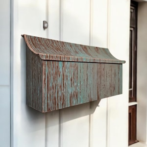FLUSH MOUNT Green Patina Copper Mailbox - Etsy