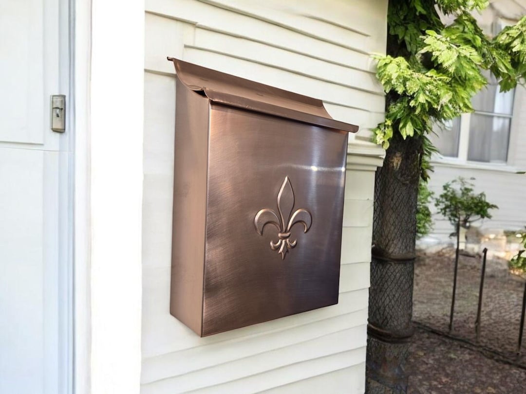 Extra Large Copper Mailbox With Embossed Fleur De Lis - Etsy