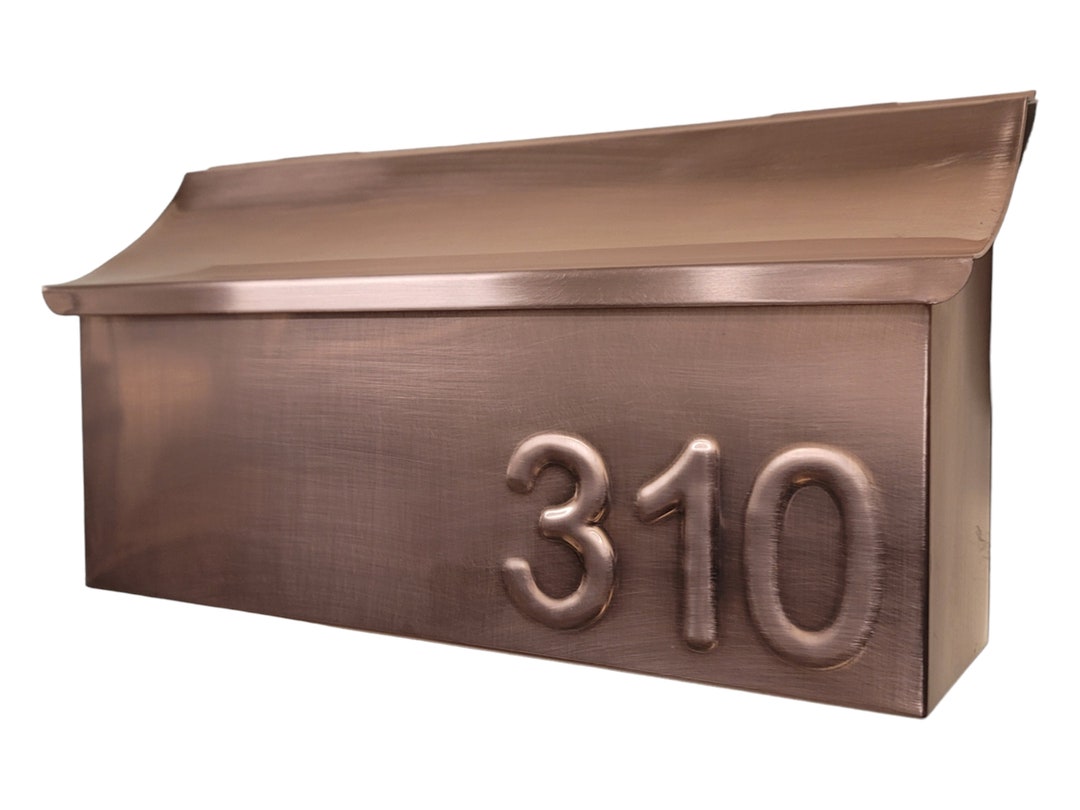 Rustic Cooper Mailbox With Elegant Embossed Numbers - Handcrafted Home ...