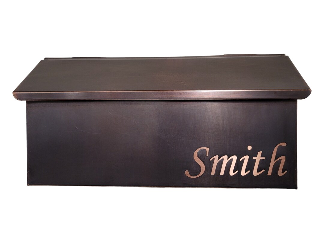 Wall Mount Copper Mailbox Patina Copper Mailbox House Numbers Solid ...