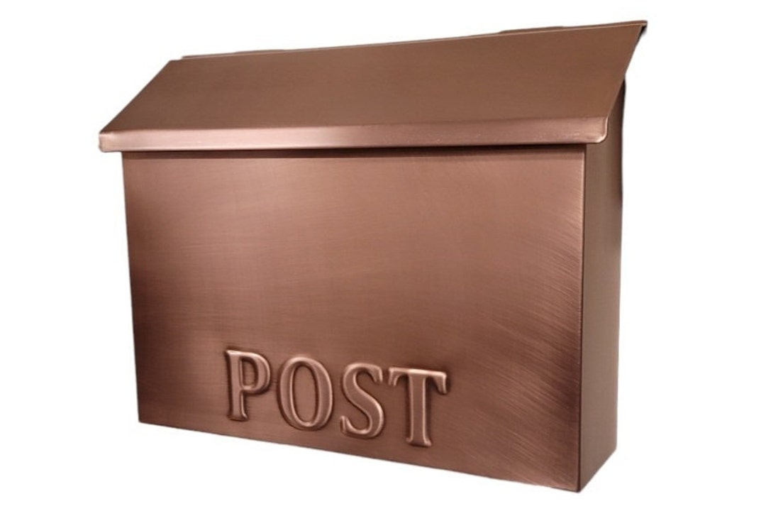 Large Flush Mount Copper Mailbox Wall Mount Mailbox Solid Copper Hand ...