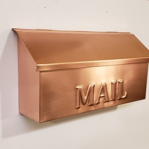Wall Mount Copper Mailbox Solid Copper Mailbox Embossed Copper Mailbox ...