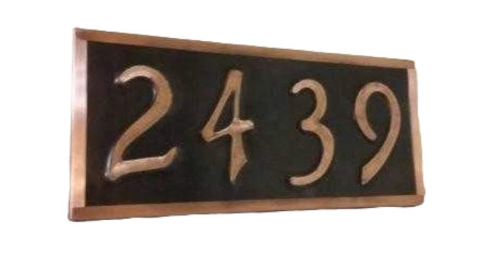 Real Patina Copper Address Plaque House Numbers Copper House - Etsy