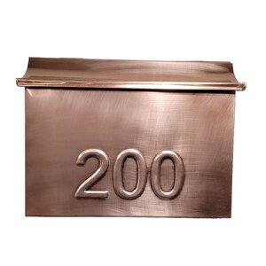 Large Copper Mailbox With Embossed House Numbers Solid Copper Hand Made ...